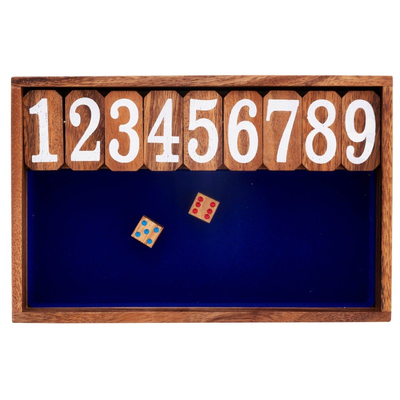 Shut The Box 2 Joueurs - Jeu de Dés en Bois Écologique - Jeu Familial